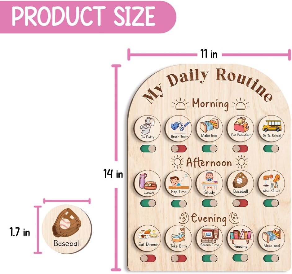 Daily Routine Chart for Kids, Visual Schedule, Routine Chart for Toddl ...